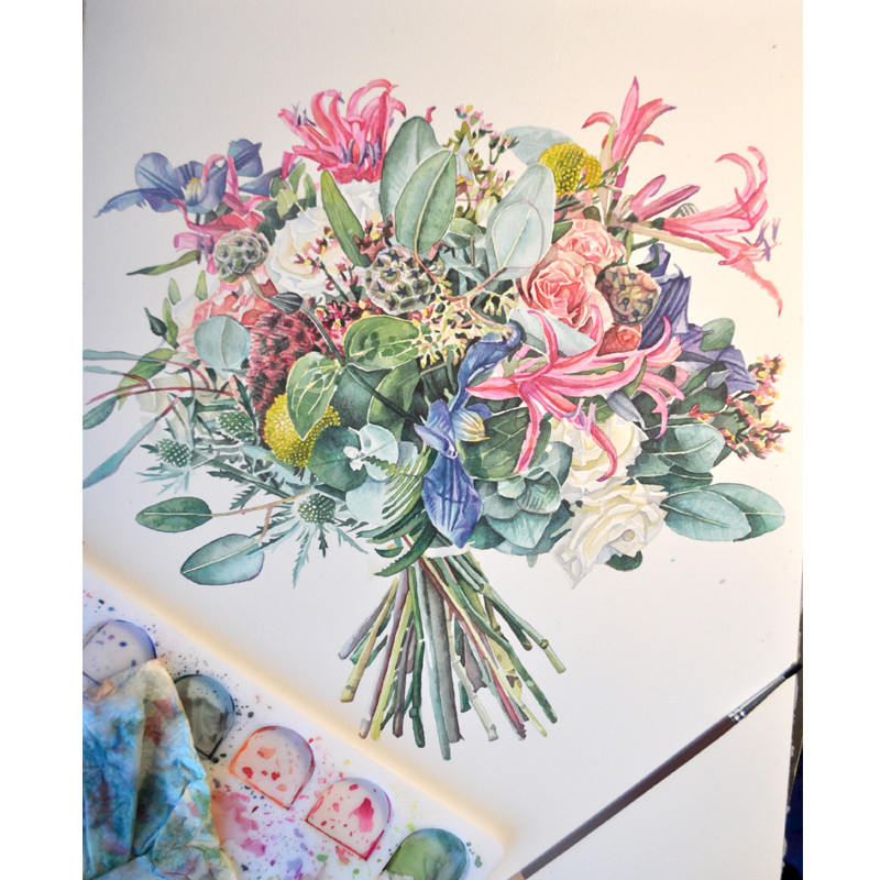 aquarelle bouquet de fleur